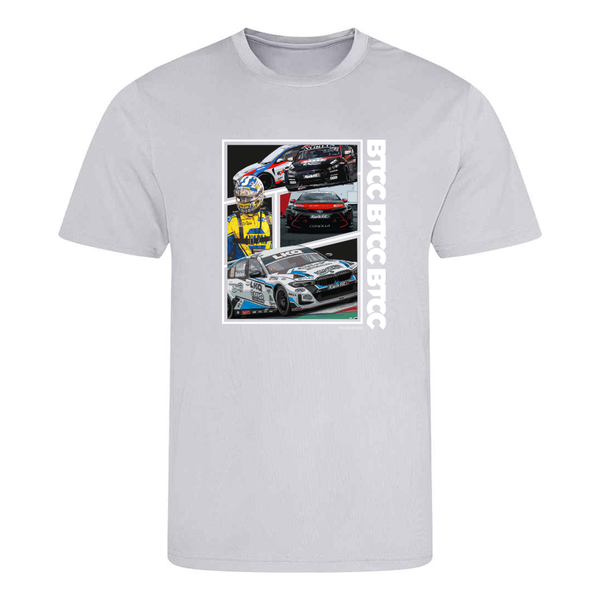 BTCC Calendar T-Shirt - Design 3 - 2025 - Pacific Grey - Dread